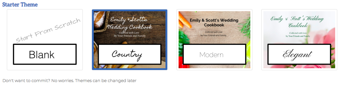 Using Cookbook Themes CreateMyCookbook